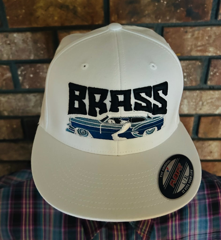 BRASS Signature 3D Embroidery Cap: Lowrider Style White and Black ...
